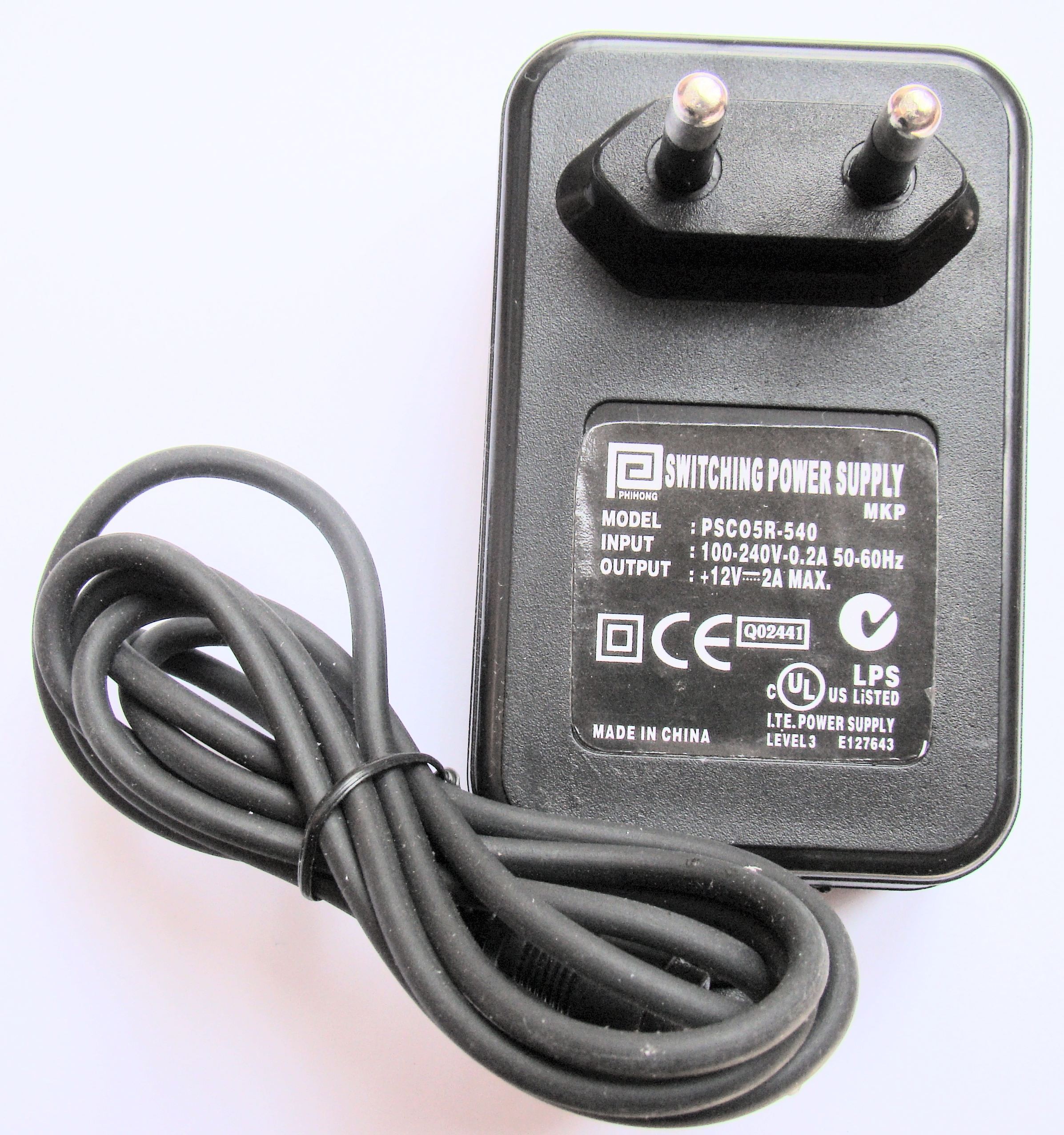 12 Volts 2 Amps DC Power Supply Adapter - Hacktronics