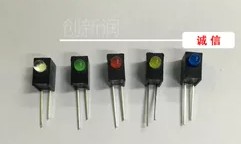 3MM Single Red LED Lamp Holder Single Hole 90 Degree Bent Pins With Led ...