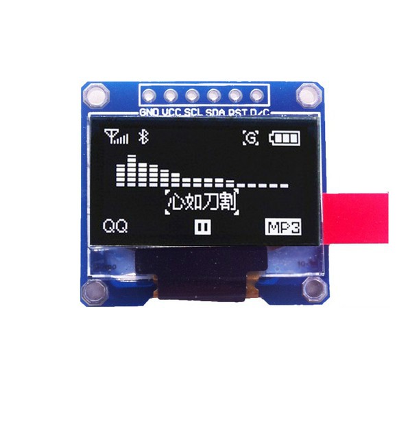 6 Pin SPI 0.96" White OLED Display Module SSD1306 - Hacktronics