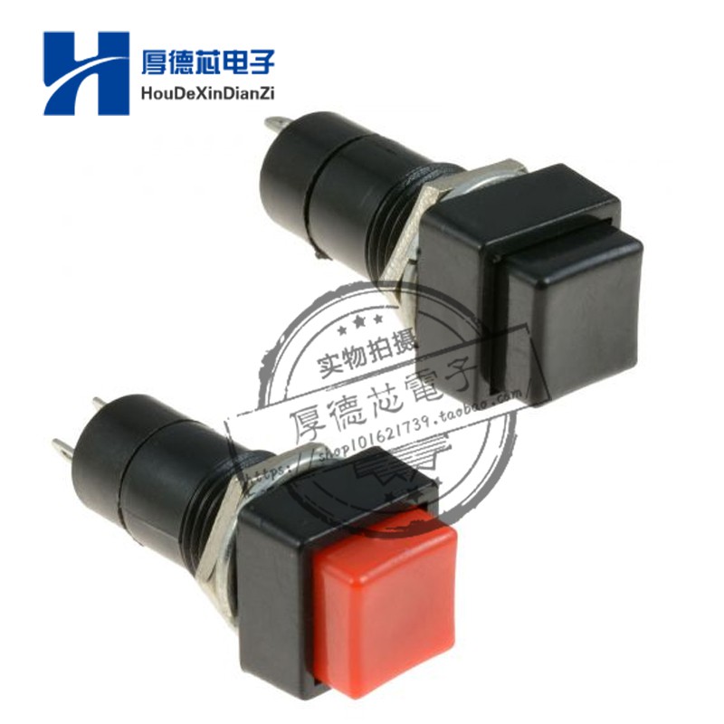 Black 12MM PBS-11B Square Momentary Push Button Switch SPST - Hacktronics