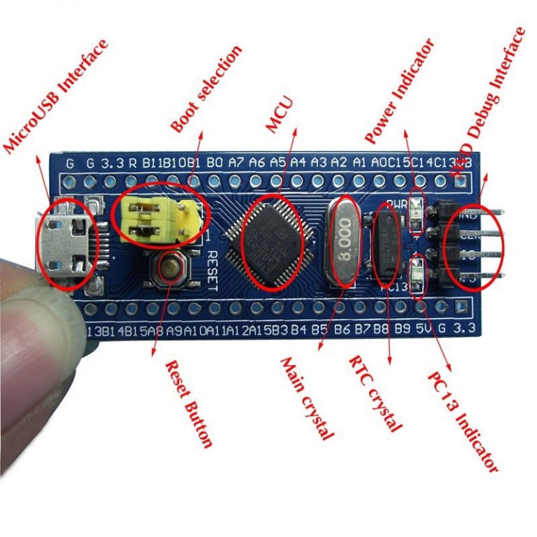 Blue Pill STM32F103C8T6 ARM STM32 Pre Solder Header Pins Minimum System ...