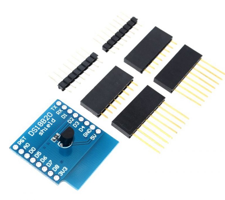 DS18B20 Temperature Sensor Shield for WeMOS D1 Mini - Hacktronics