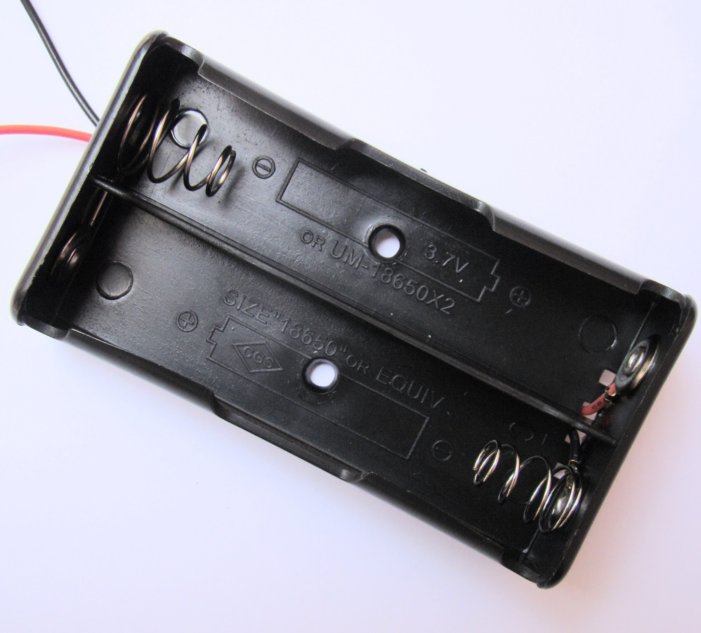 Dual Cell Lithium 18650 DC Battery Holder 7.4V Compact Box Case ...
