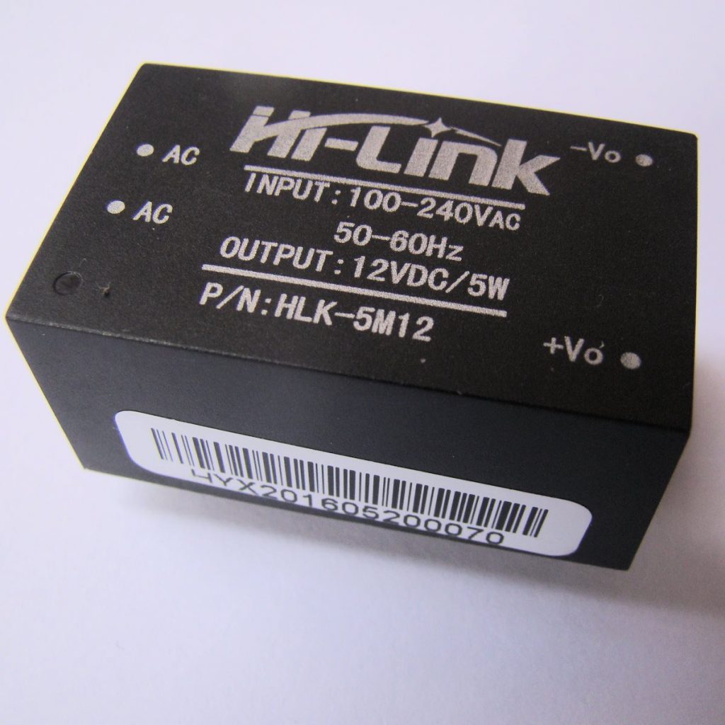 HLK-5M12: AC-DC 220V AC to 12V DC 5W PCB Mounted Plastics Enclosed ...