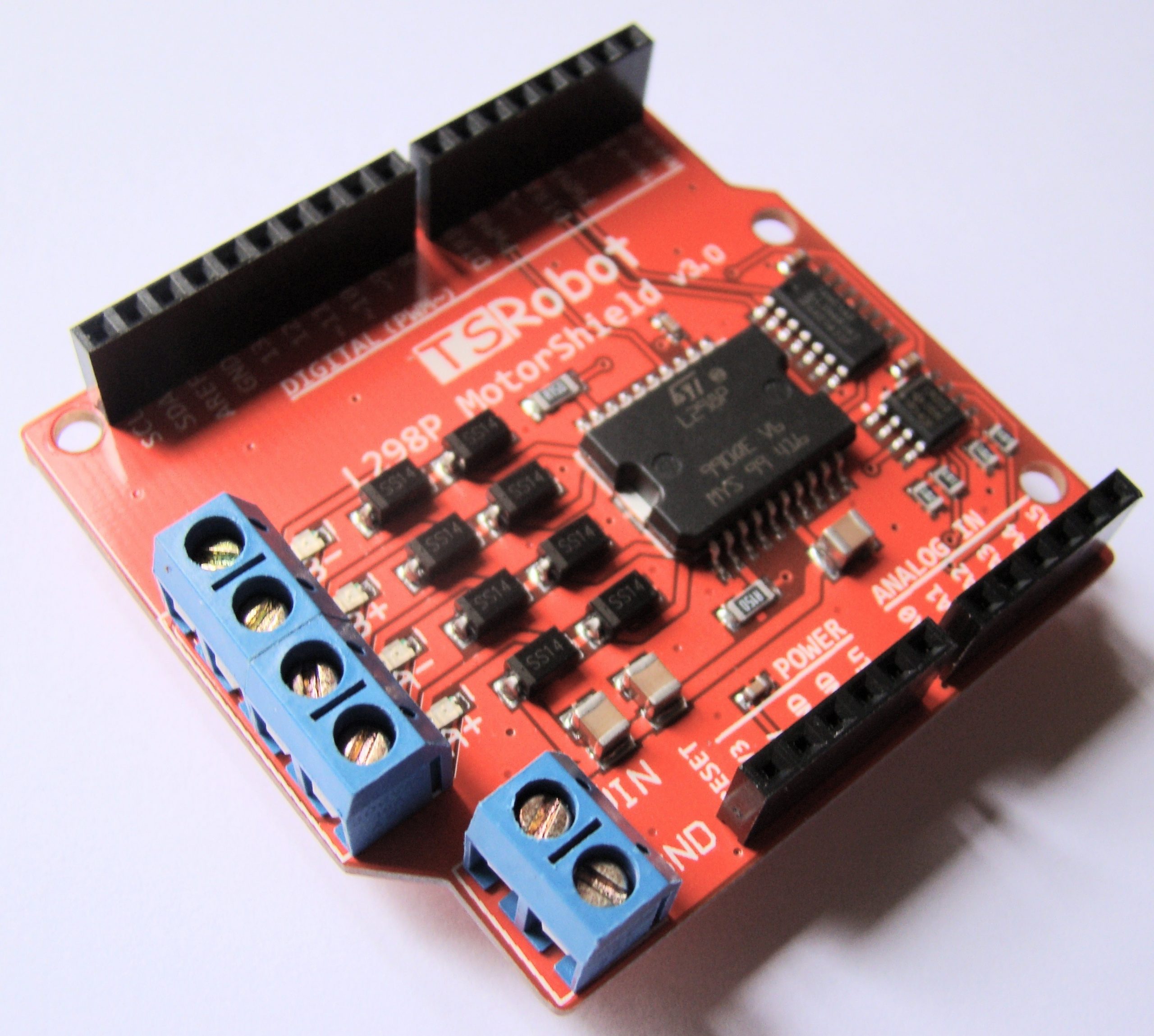 L298P 2A H-Bridge DC Motor Driver Arduino Shield - Hacktronics