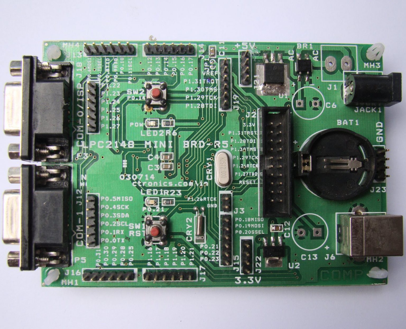 Mini LPC2148 ARM7 Development Board - Hacktronics