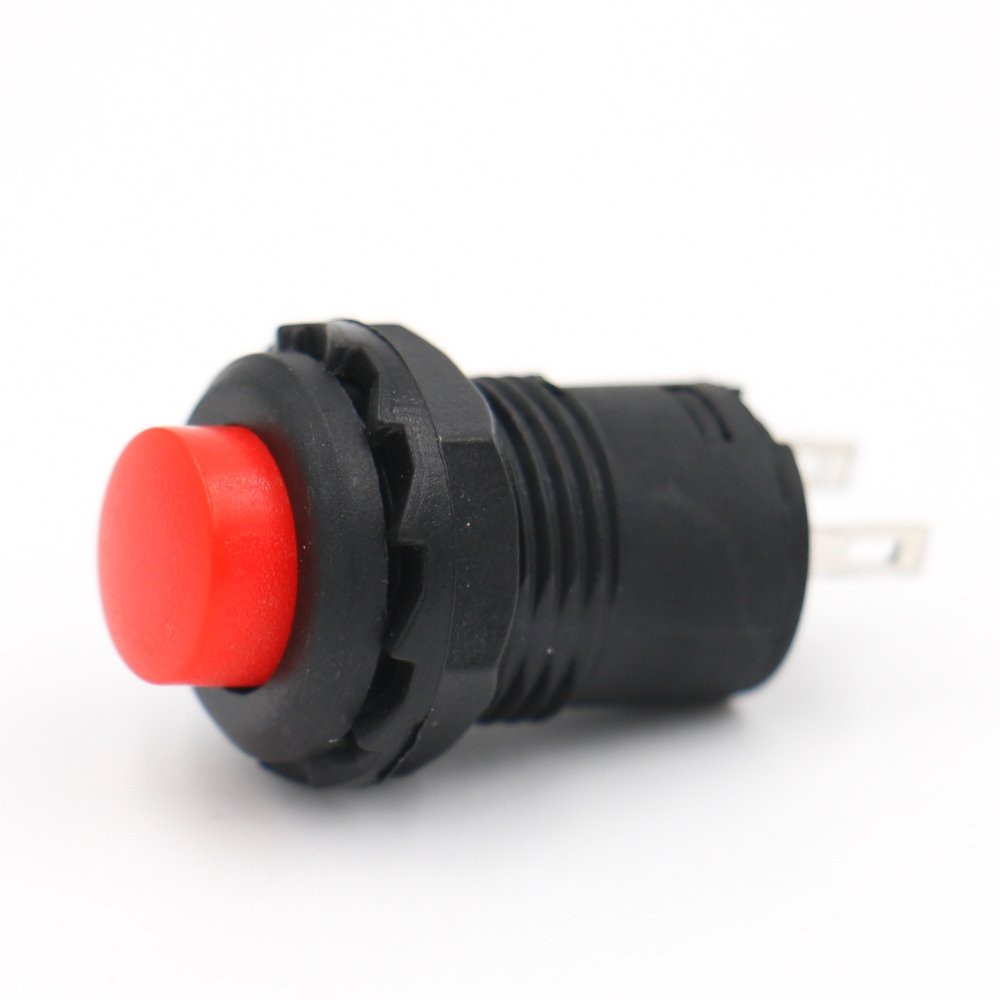 Non Latching Push Button Switch 12mm Mounting Round Red Button 125VAC ...