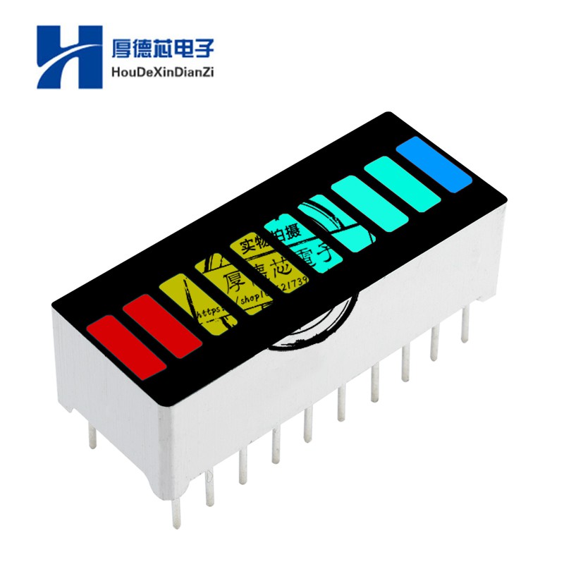 10 Sections Of 4 Color Digital Bargraph LED 1 Blue 4 Green 3 Yellow 2 ...