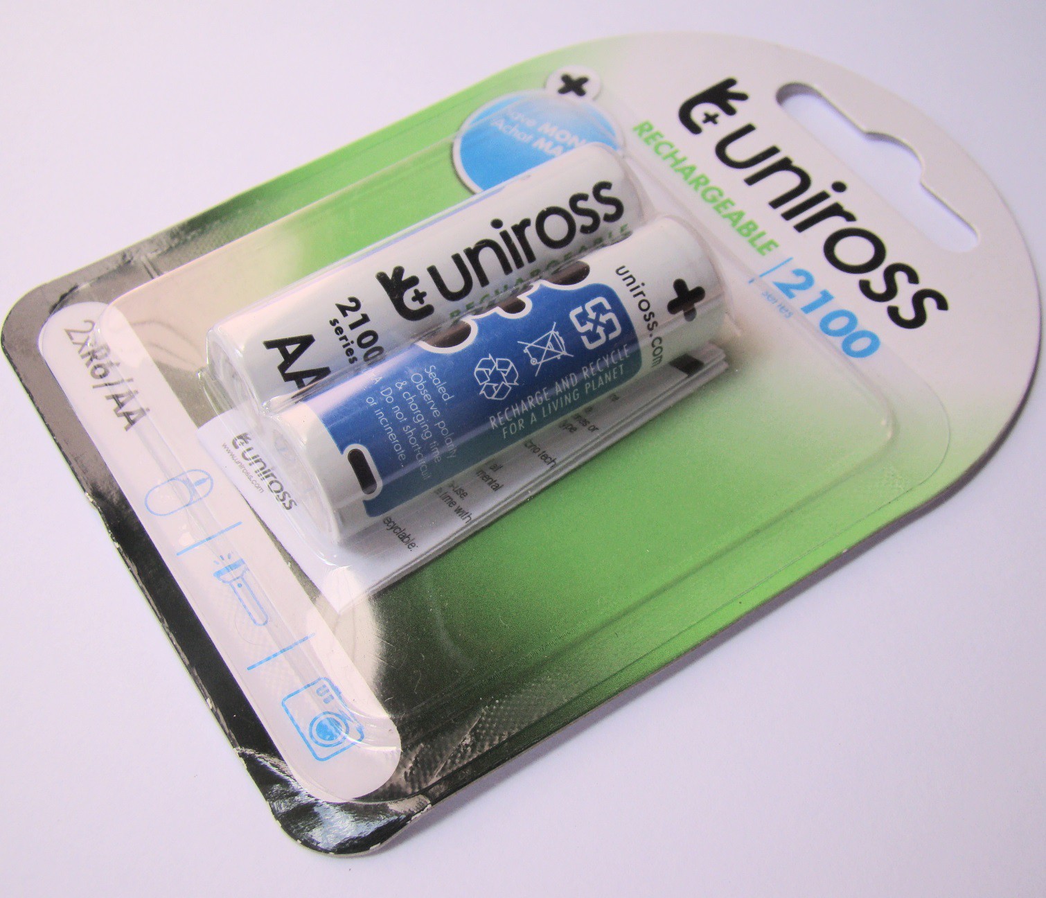 2 HR6/AA 1.2V 2100 mAh NiMH BP2 Rechargeable High Capacity Battery Pack ...