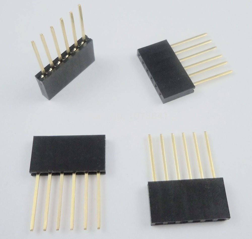 2.54mm Pitch 6-Pin Male to Female Pin Headers (For Arduino Shields ...