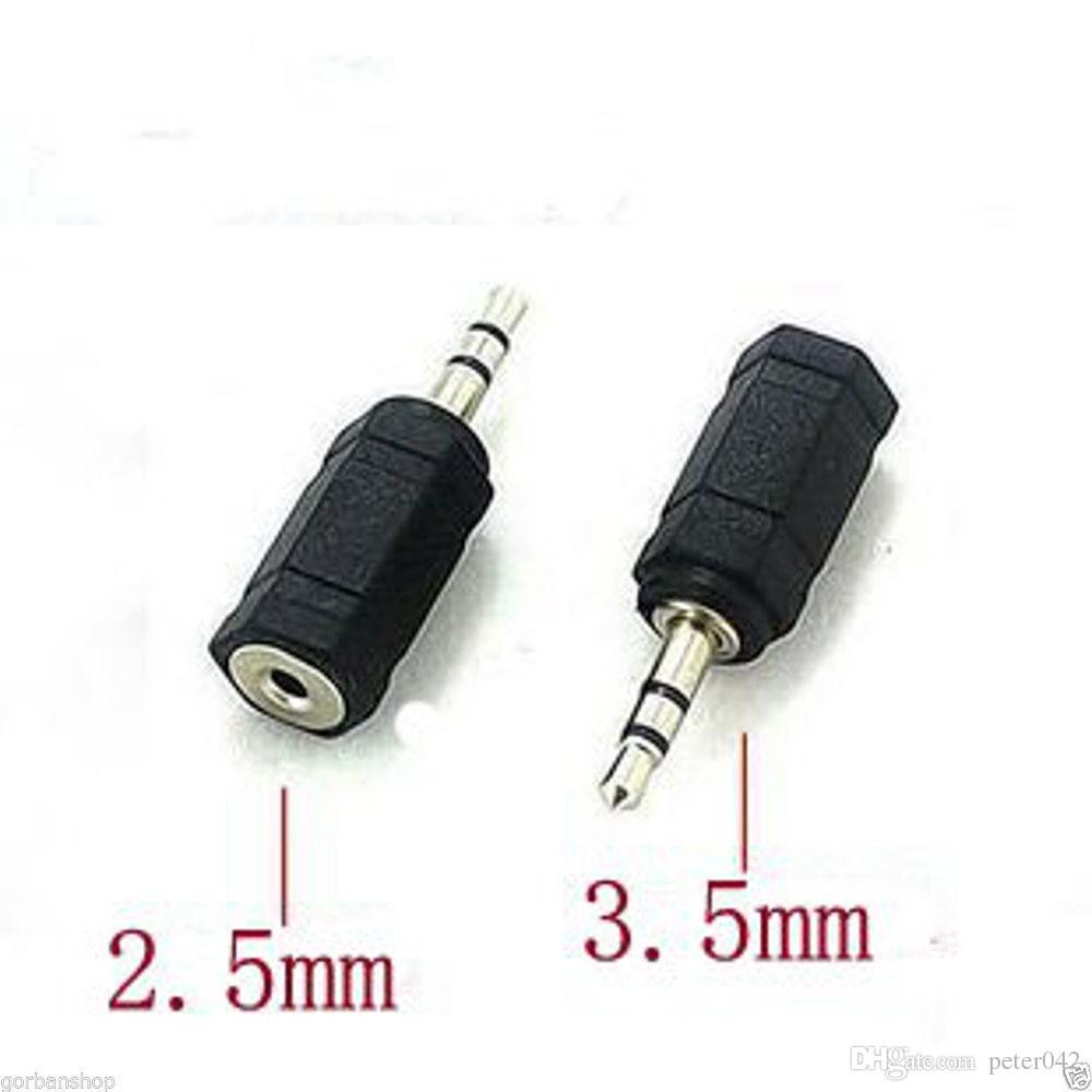 2.5mm Female to 3.5mm Male Plug Audio Jack Socket Adapter Converter ...