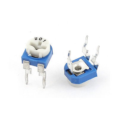 200 Ohm PCB Preset Variable Resistor Trimmer Potentiometer Blue White ...