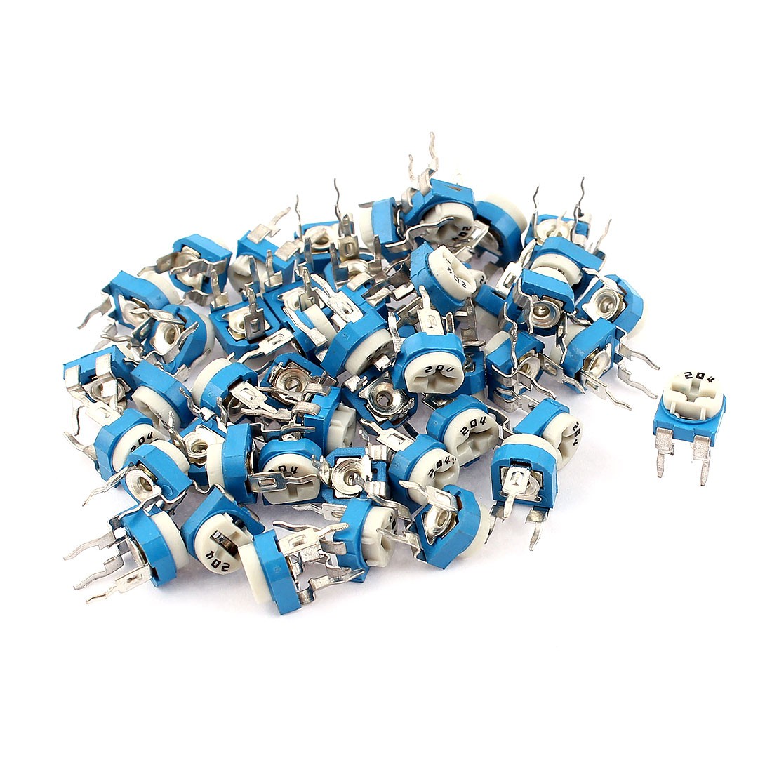 200K Ohm PCB Preset Variable Resistor Trimmer Potentiometer Blue White - Hacktronics