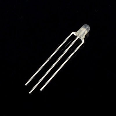 3 Pin 3mm Dual LED Common Cathode Diffused Bi-Color Red Green LED ...