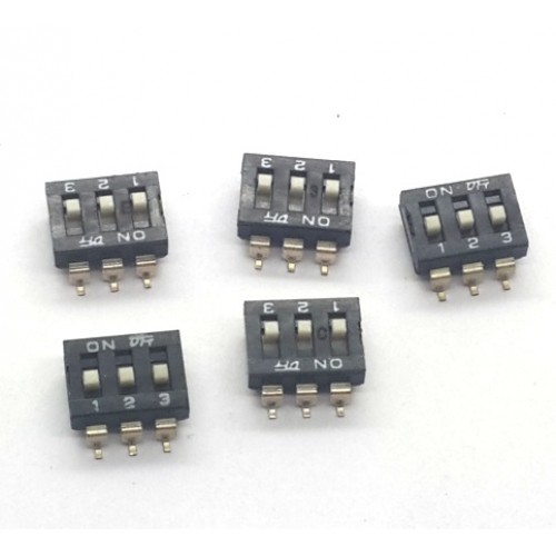 3 Positions SMD DIP Switch IC 2.54 mm Pitch - Hacktronics