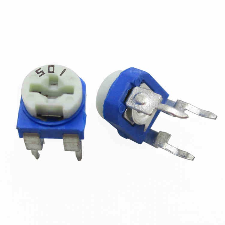 500 Ohm PCB Preset Variable Resistor Trimmer Potentiometer Blue White - Hacktronics