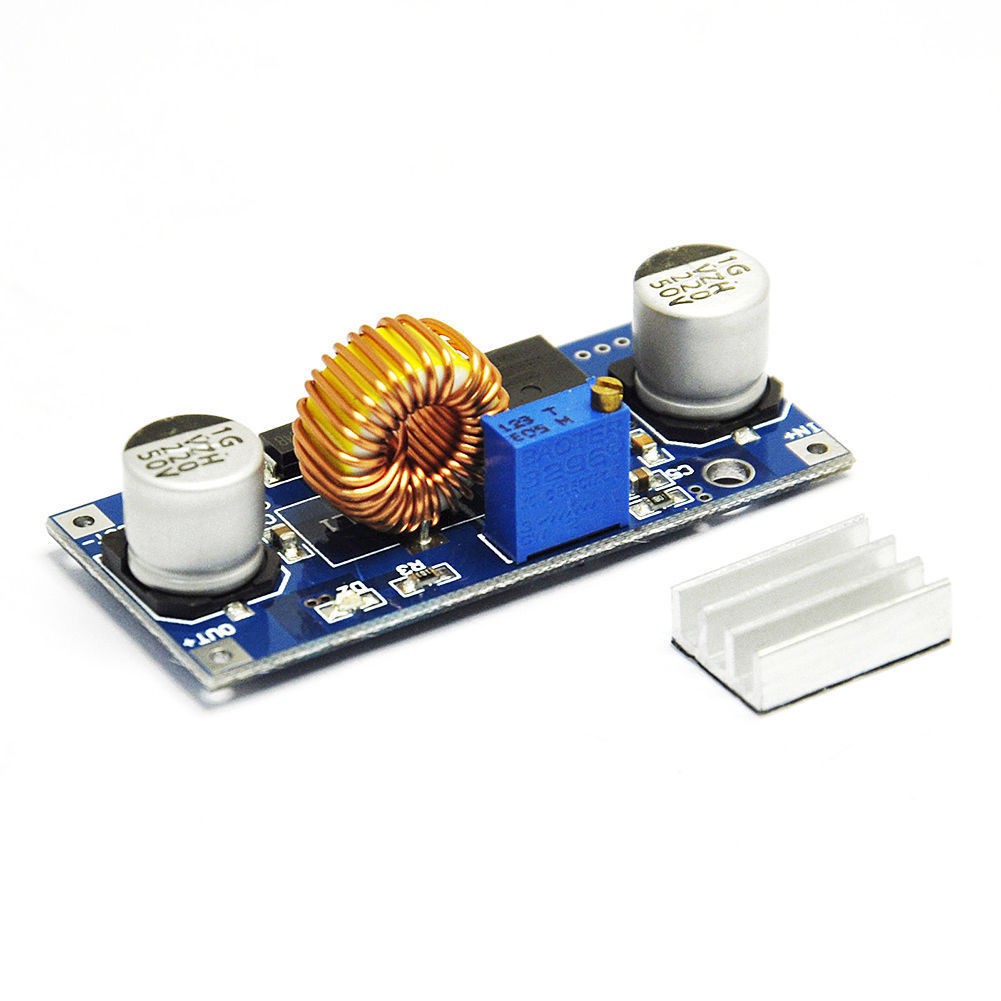 5A XL4015 DC-DC Adjustable Step-Down Power Module with Heat Sink ...