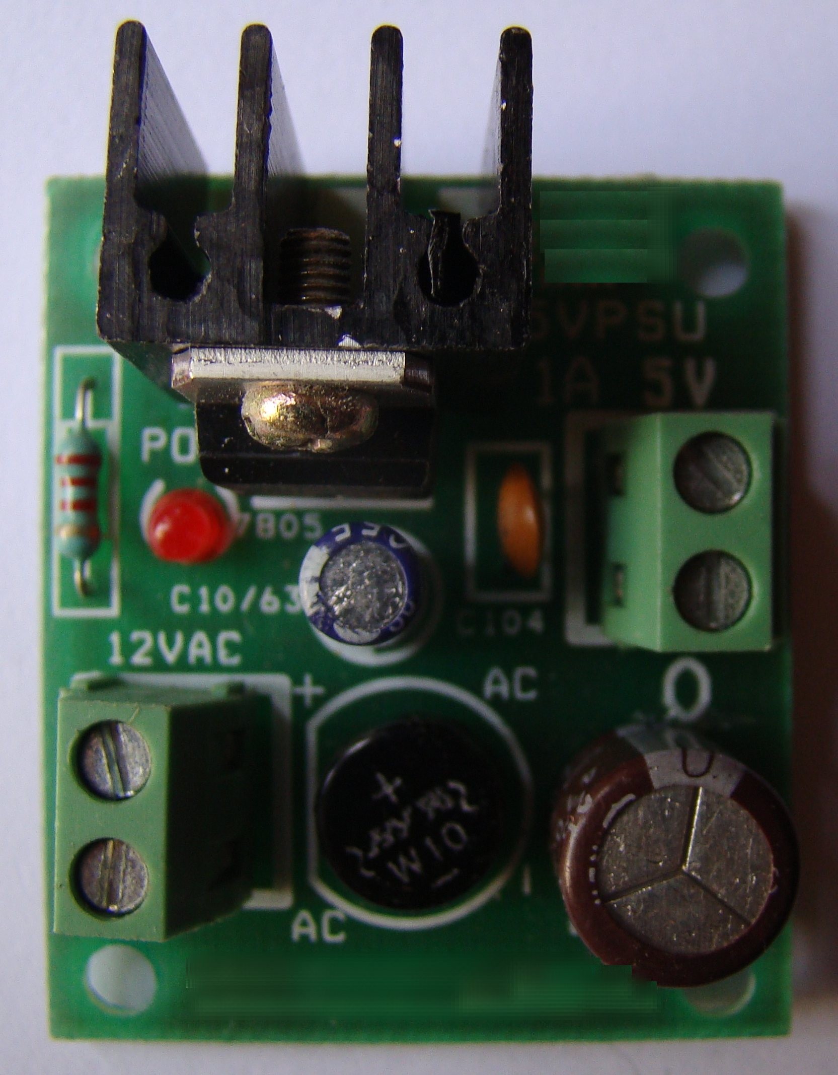 7805 Based 5v Power Supply Module Hacktronics 