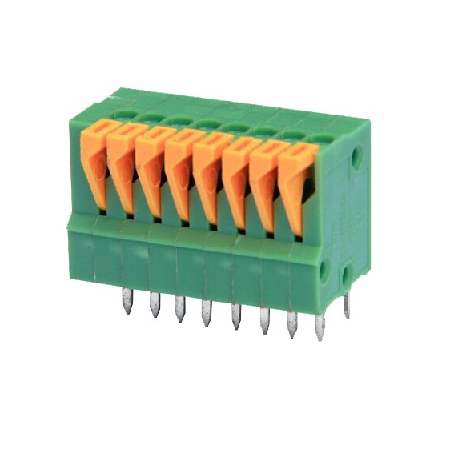 8 Pin Spring-Type PCB Screwless Terminal Blocks KF/EX141R 2.54mm Pitch ...