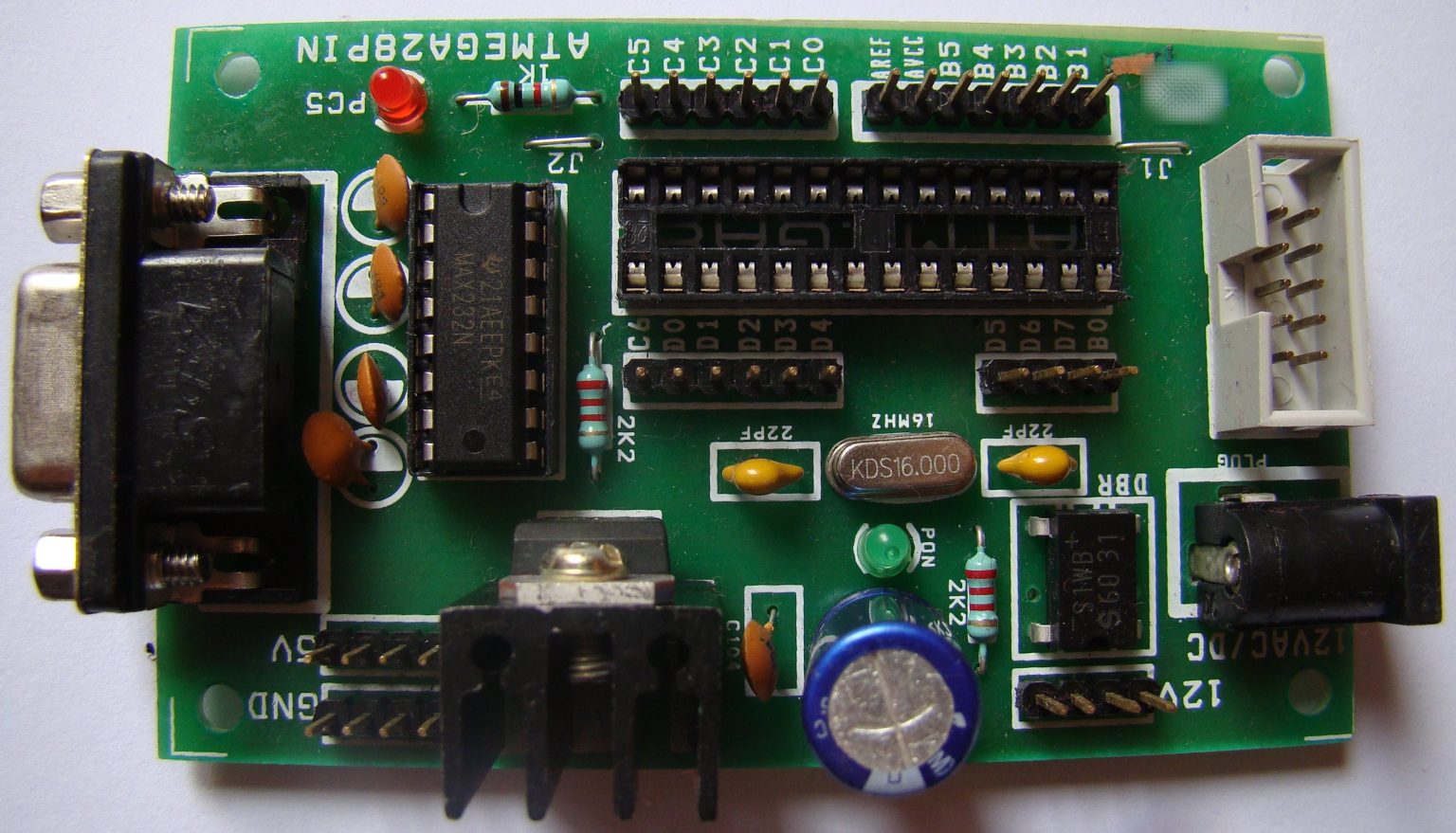 AVR ATMEGA328P 28 Pin Prototype Board with RS232 - Hacktronics