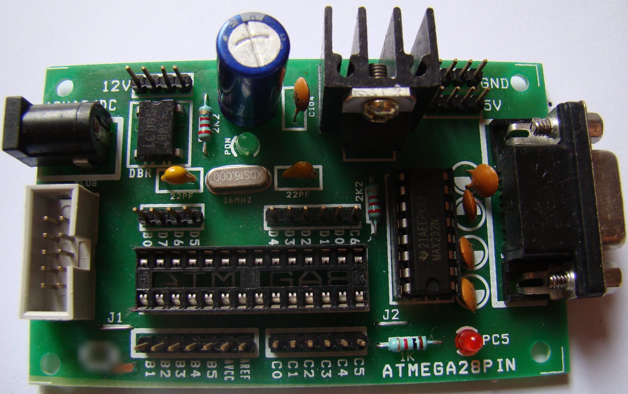 AVR ATMEGA328P 28 Pin Prototype Board with RS232 - Hacktronics