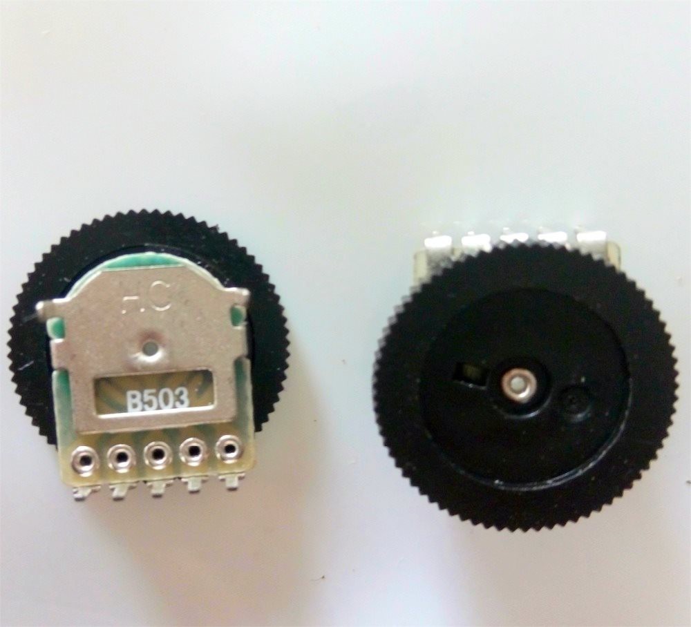 B503 16x2mm 50K Ohm Double Dial Taper Wheel Duplex Potentiometer ...
