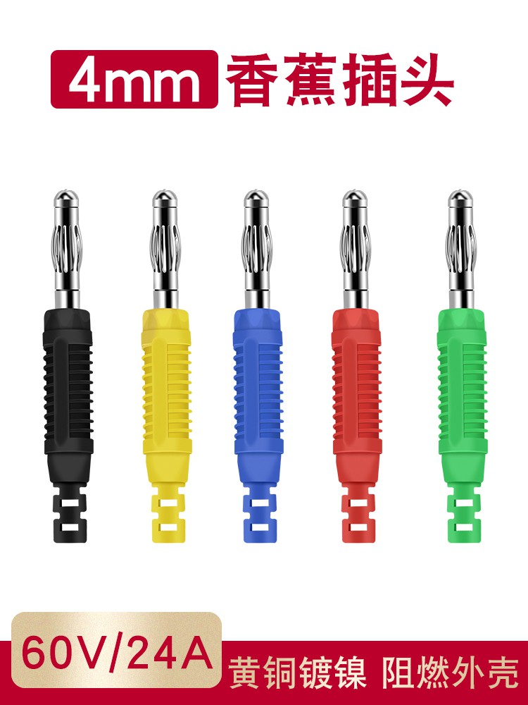 Black Color 4MM Banana Plug Copper Soldered Banana Plug Connection ...