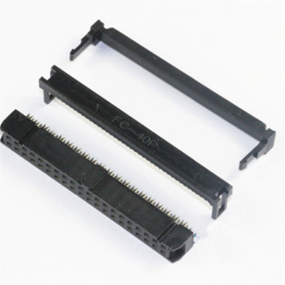 Black Dual Row 40 Pin IDC Socket Connector Female Header FC-40P - Hacktronics