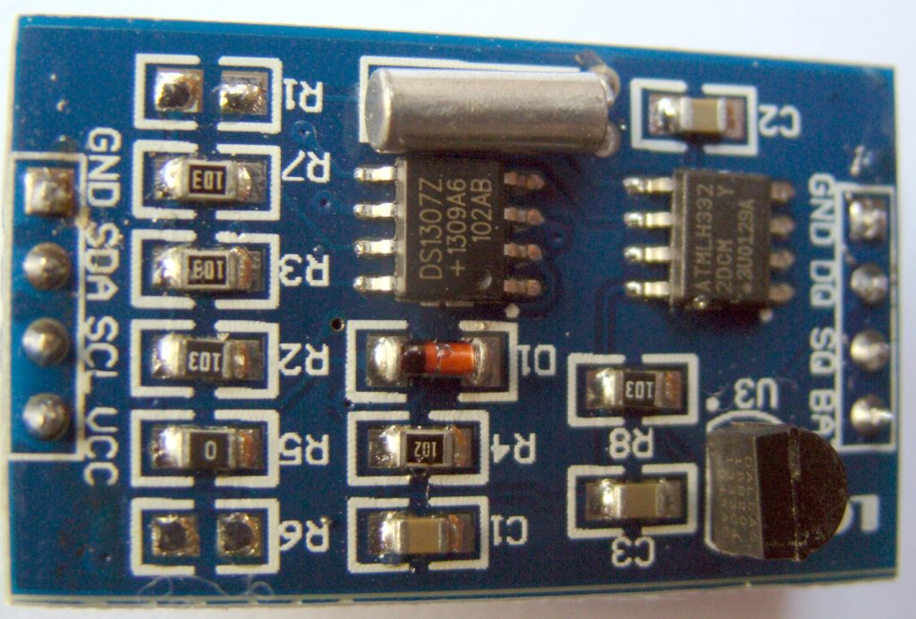 DS1307 RTC + AT24C128 EEPROM + DS18B20 Temperature Sensor I2C Module ...