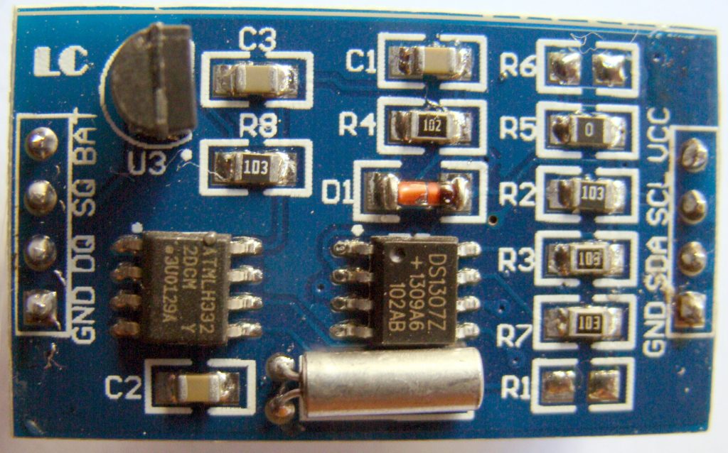 DS1307 RTC + AT24C128 EEPROM + DS18B20 Temperature Sensor I2C Module - Hacktronics