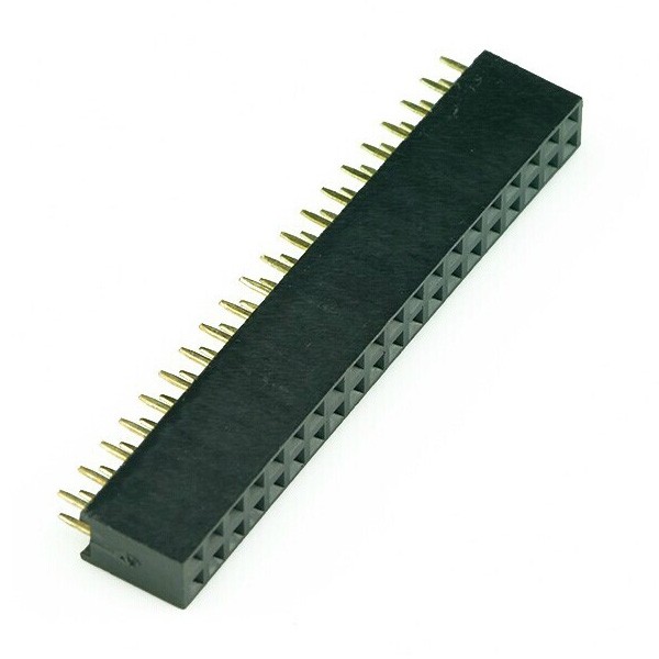 Double Row 2x20 Pins 2.54mm Straight Female Headers - Hacktronics