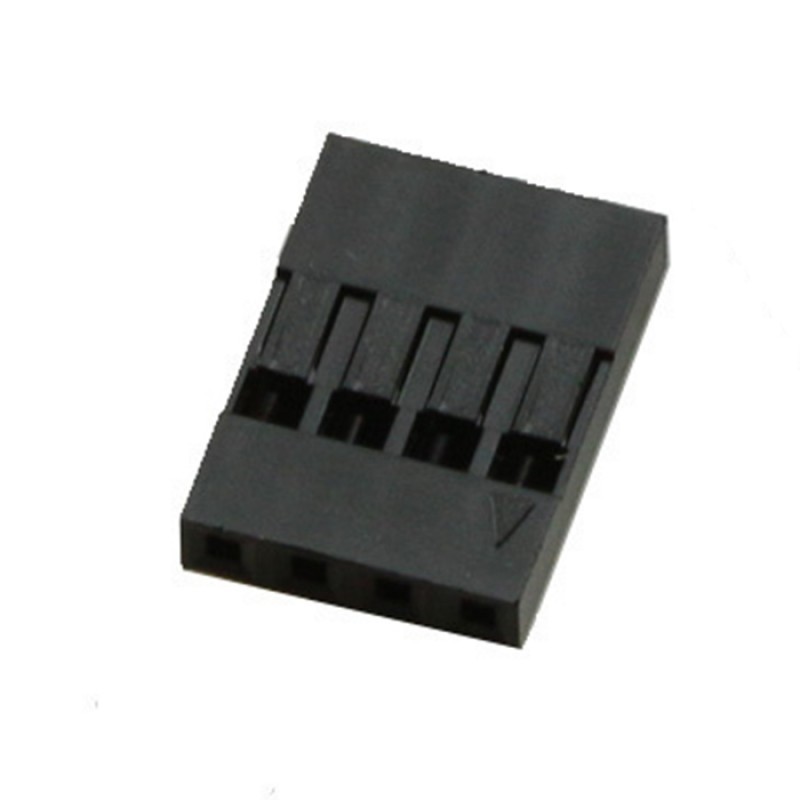 DuPont 4 Pin Plastic Shell Single Row 2.54mm Pitch - Hacktronics