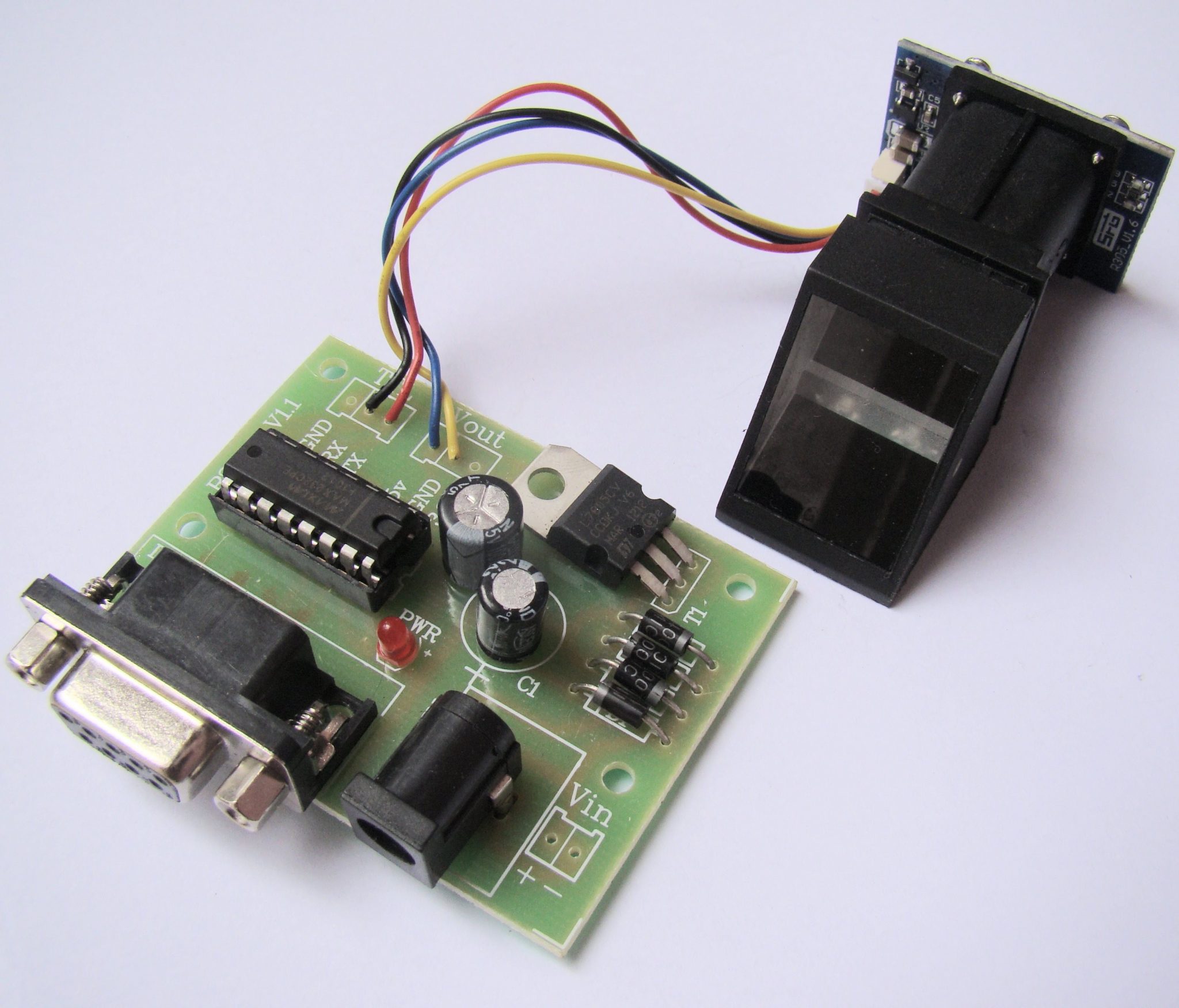 Fingerprint Sensor RS232 Interfacing Daughter Board - Hacktronics