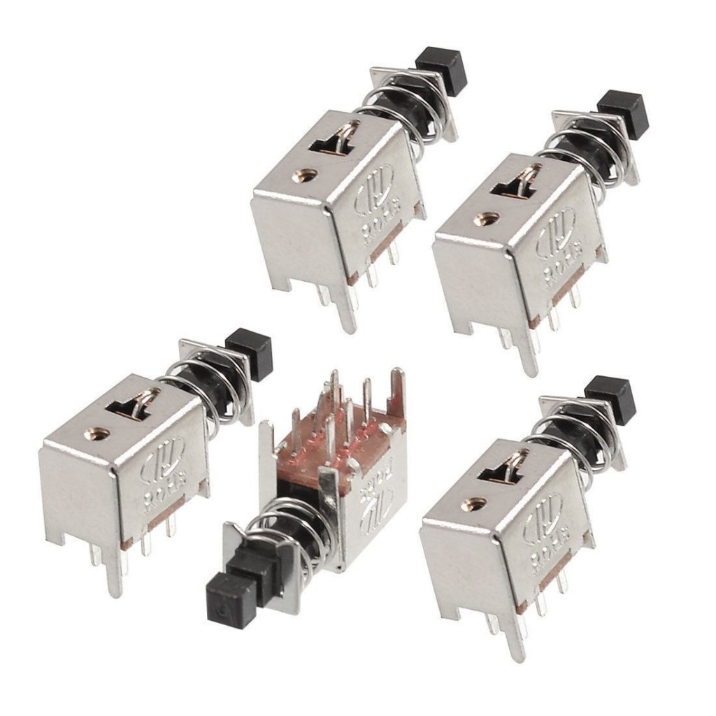 Push Button Switch DPDT 6 Pin Momentary Right Angle PCB Panel Switch ...