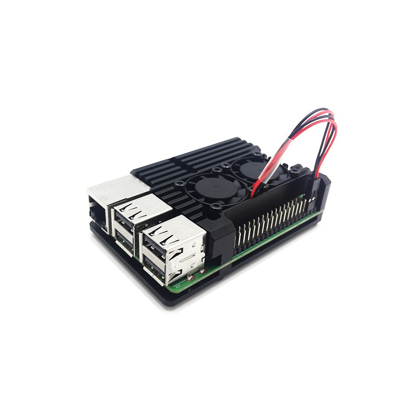 Raspberry Pi 3 Aluminum Alloy Cooling Box Double Fan Shell - Hacktronics