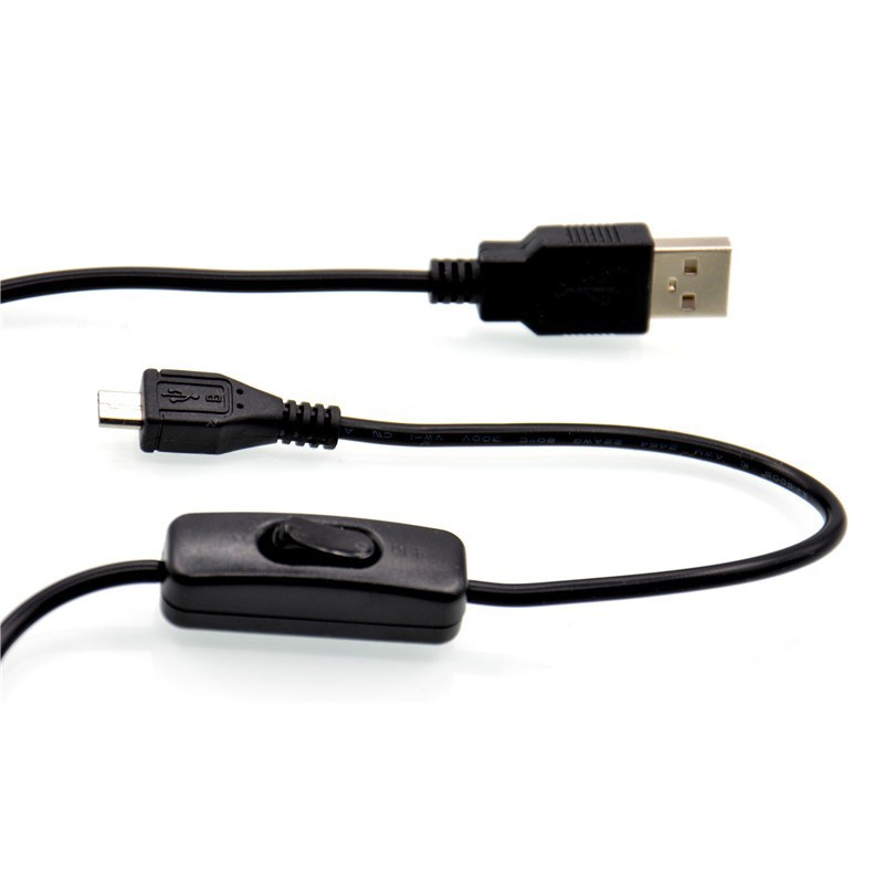 Raspberry Pi USB to Micro USB-B Cable with ON/OFF Switch - Hacktronics