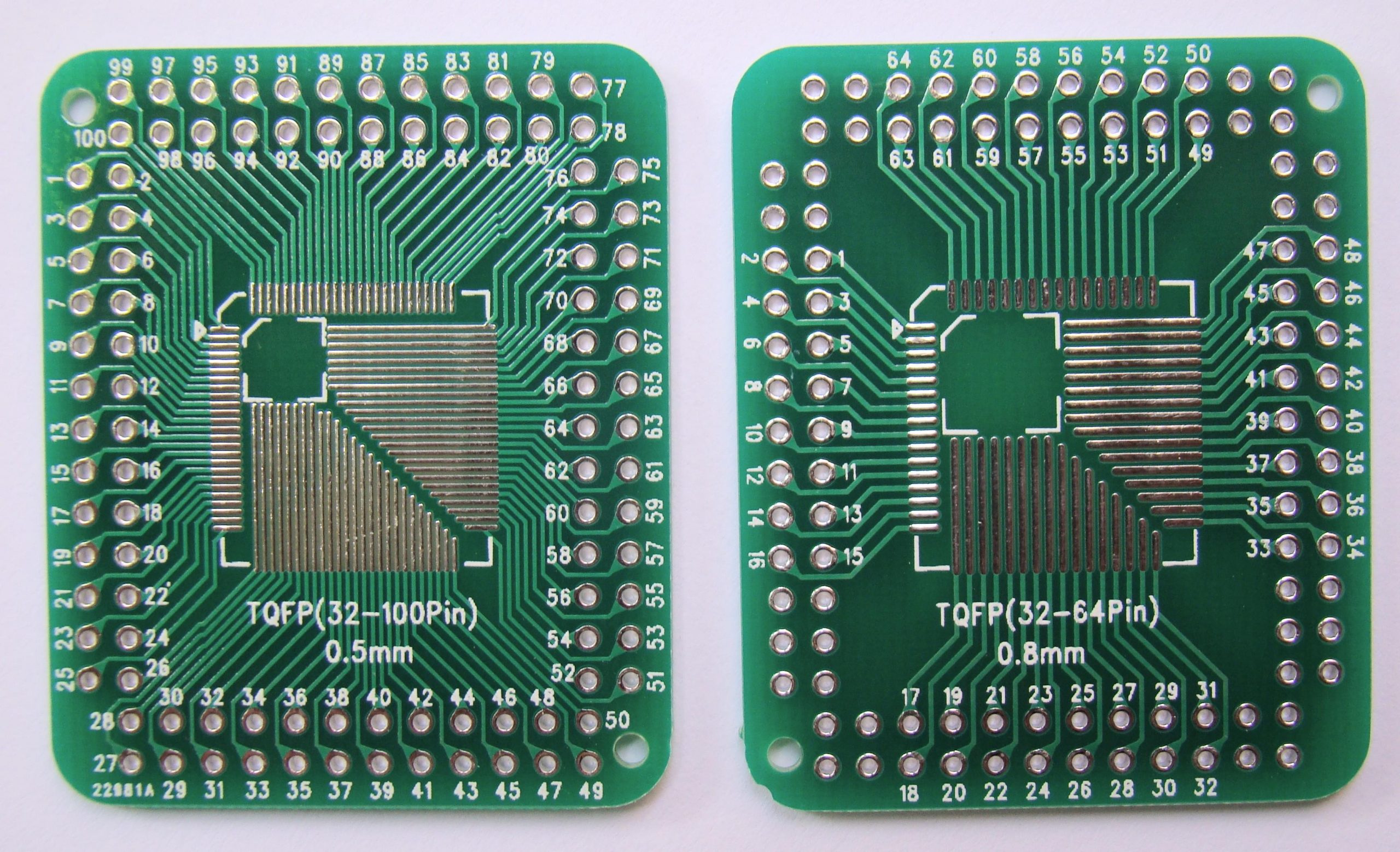 SMD FQFP TQFP LQFP 32 44 64 80 100 Pins to DIP Adapter PCB Board - Hacktronics