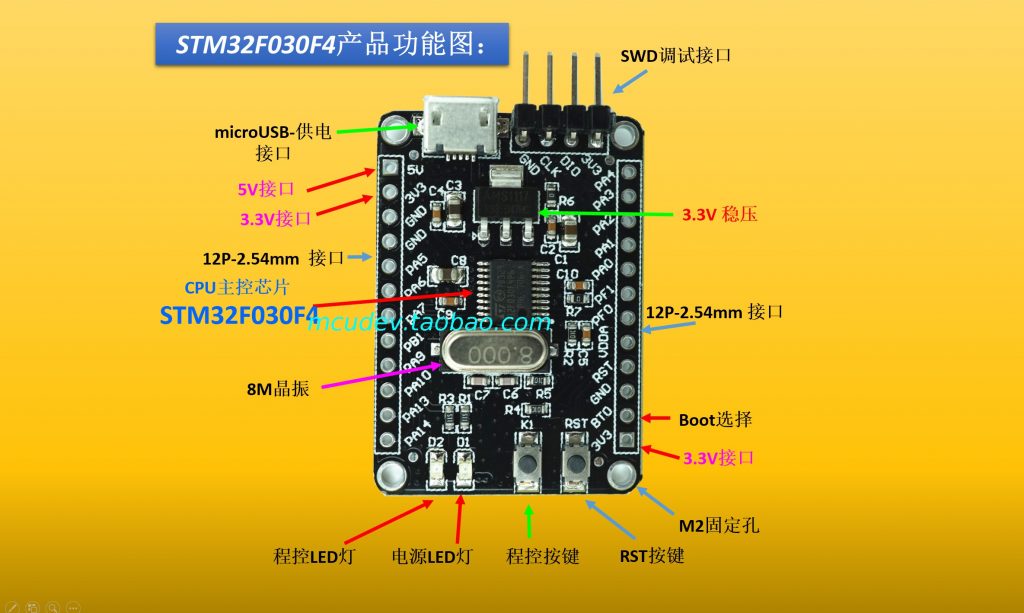 STM32F030F4P6 Small Development Board For Projects - Hacktronics