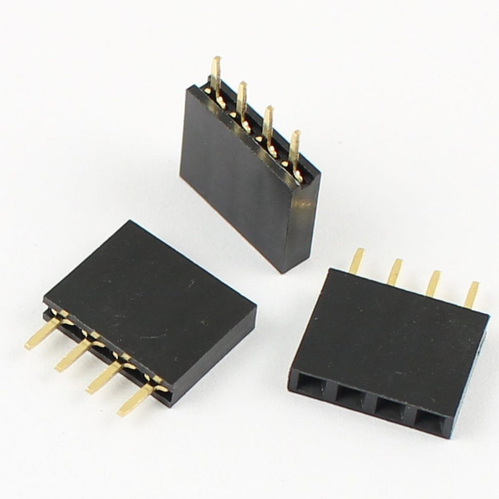 2 Pin Single Row 2.54mm Straight Female Headers - Hacktronics