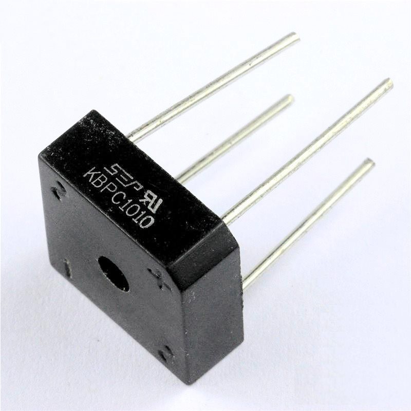 Square Bridge Rectifier KBPC1010 (10A / 1000V) 4 Pin - Hacktronics