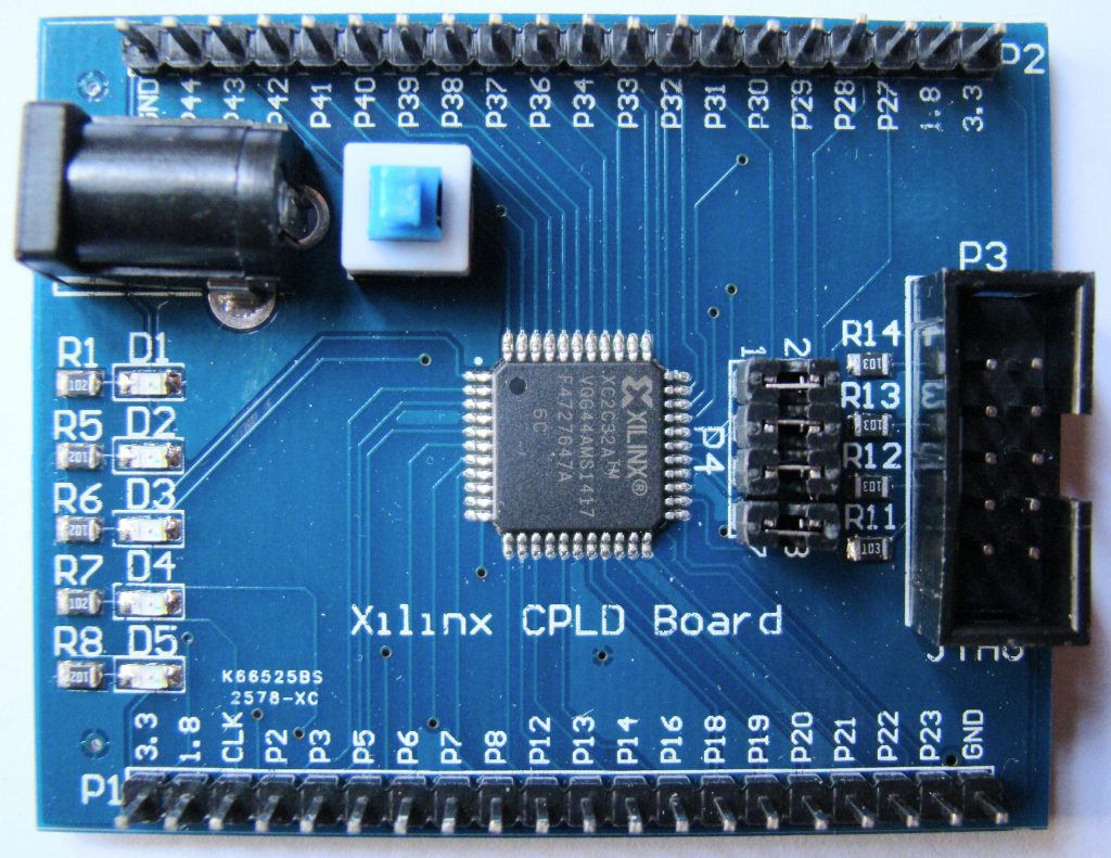 Xilinx CoolRunner-II XC2C32A CPLD Development Learning Board - Hacktronics