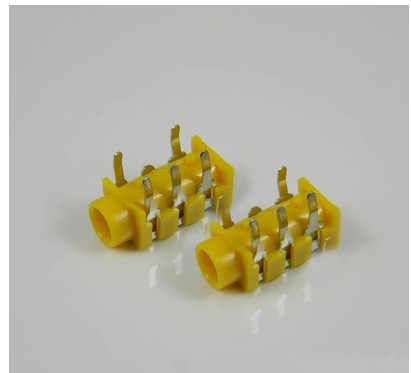 Yellow 3.5MM Headphone Socket Audio 3.5 Caliber Socket PJ313 5-Pin DIP ...