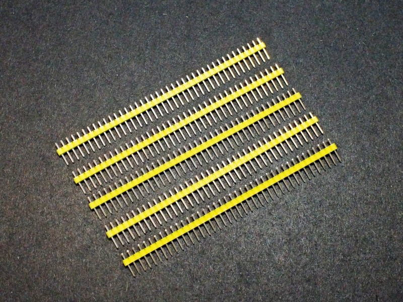 Yellow Color Berg Strip: 1x40 Break Away Pin Male Headers - Straight ...
