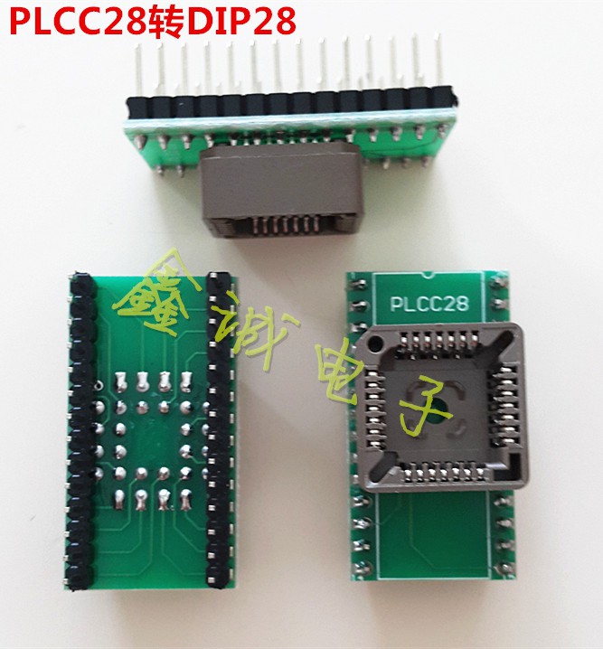 28 Pins PLCC28 To DIP28 DIP Adapter PCB Board With PLCC28 IC Socket ...