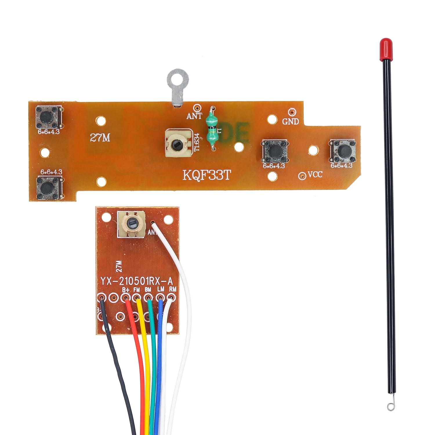 4CH RC Remote Control 27MHz Transmitter & Receiver Module with Antenna ...